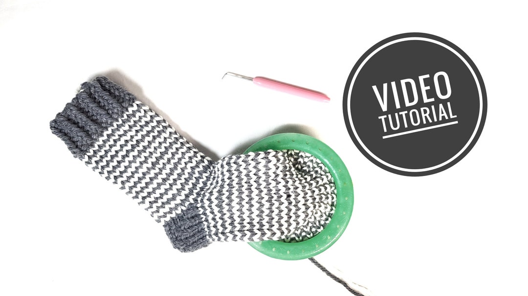 Loom Knit Striped Socks Pattern + Video Tutorial - Etsy