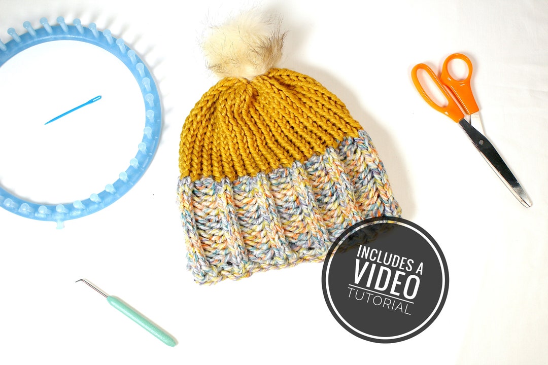 Loom Knit the Mandi Hat Pattern + Video Tutorial - Etsy