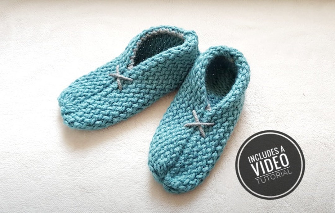 Loom Knit Super Easy Slippers Pattern + Video Tutorial - Etsy