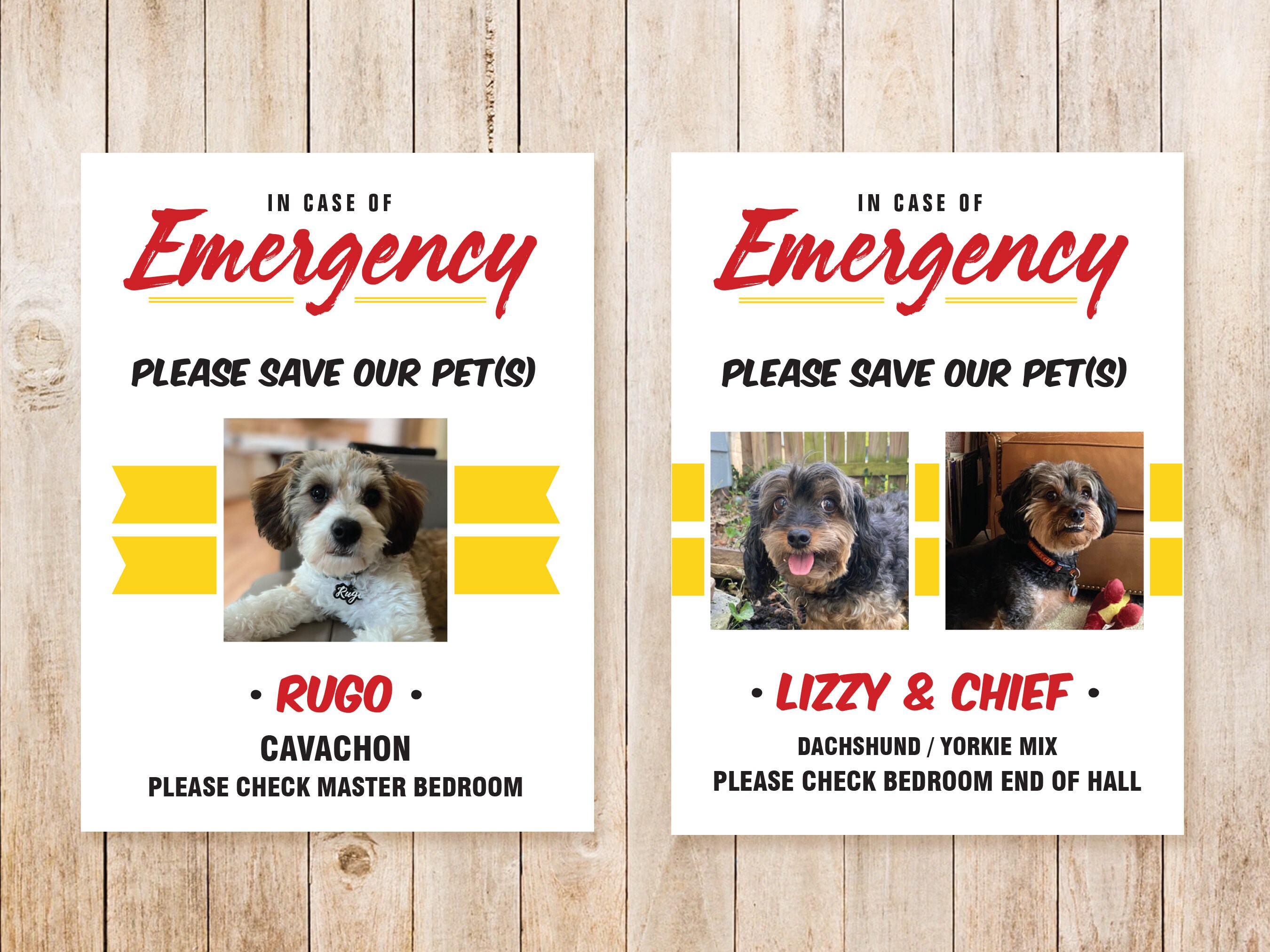 Personalized Emergency Pet Decals, Stickers. Pet Rescue Cards That YOU ...