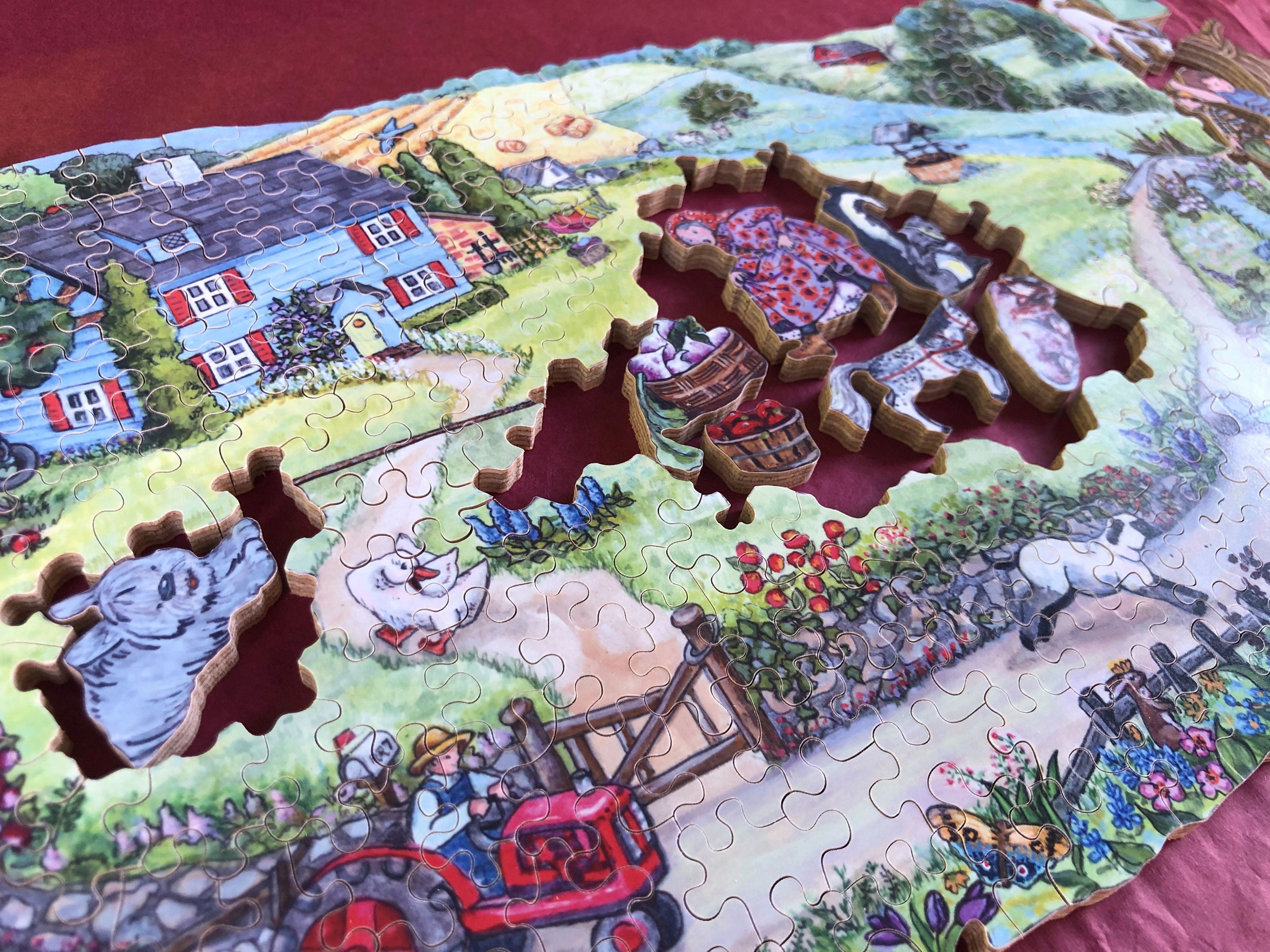 Country Living a 200 piece BAMBOOZLE PUZZLE with 14 figurals | Etsy