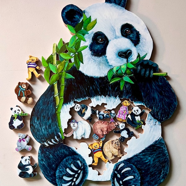 Panda Puzzle - Etsy