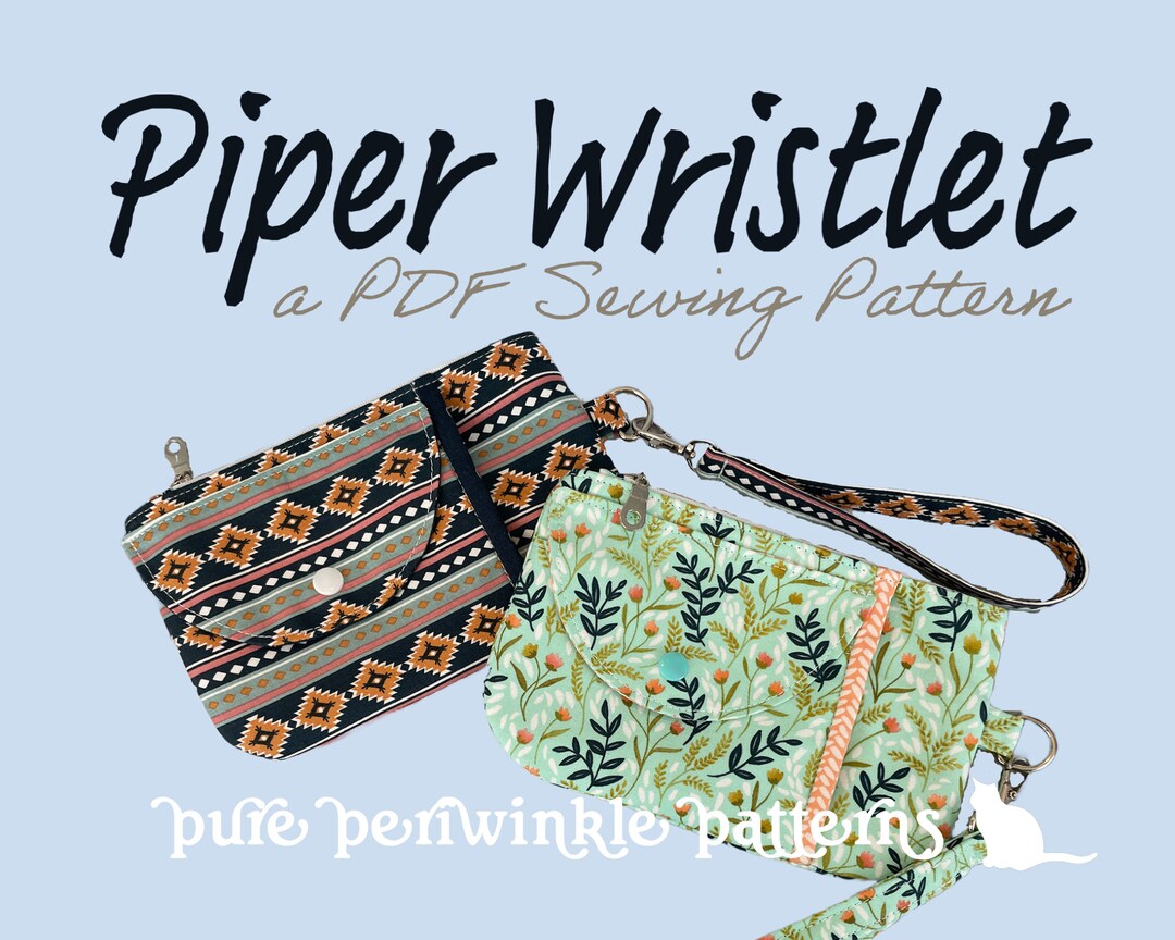 Piper Wristlet PDF Sewing Pattern With Video Tutorial, Digital File PDF ...