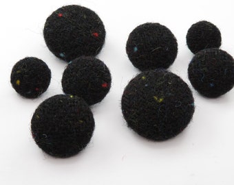 Black Tweed Buttons - Etsy