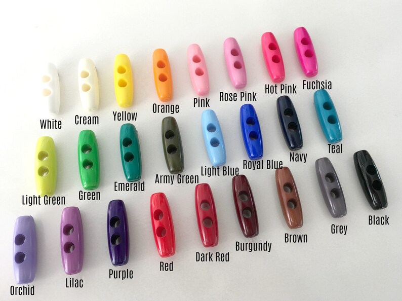 30mm Coloured Toggle / Duffle / Coat Buttons 5pk 25 | Etsy