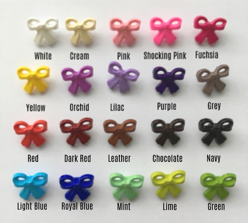 17mm Bow Shaped Novelty Shank Buttons 10pk | Etsy