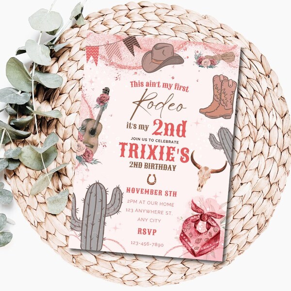 2nd Rodeo Birthday Invitation - Etsy