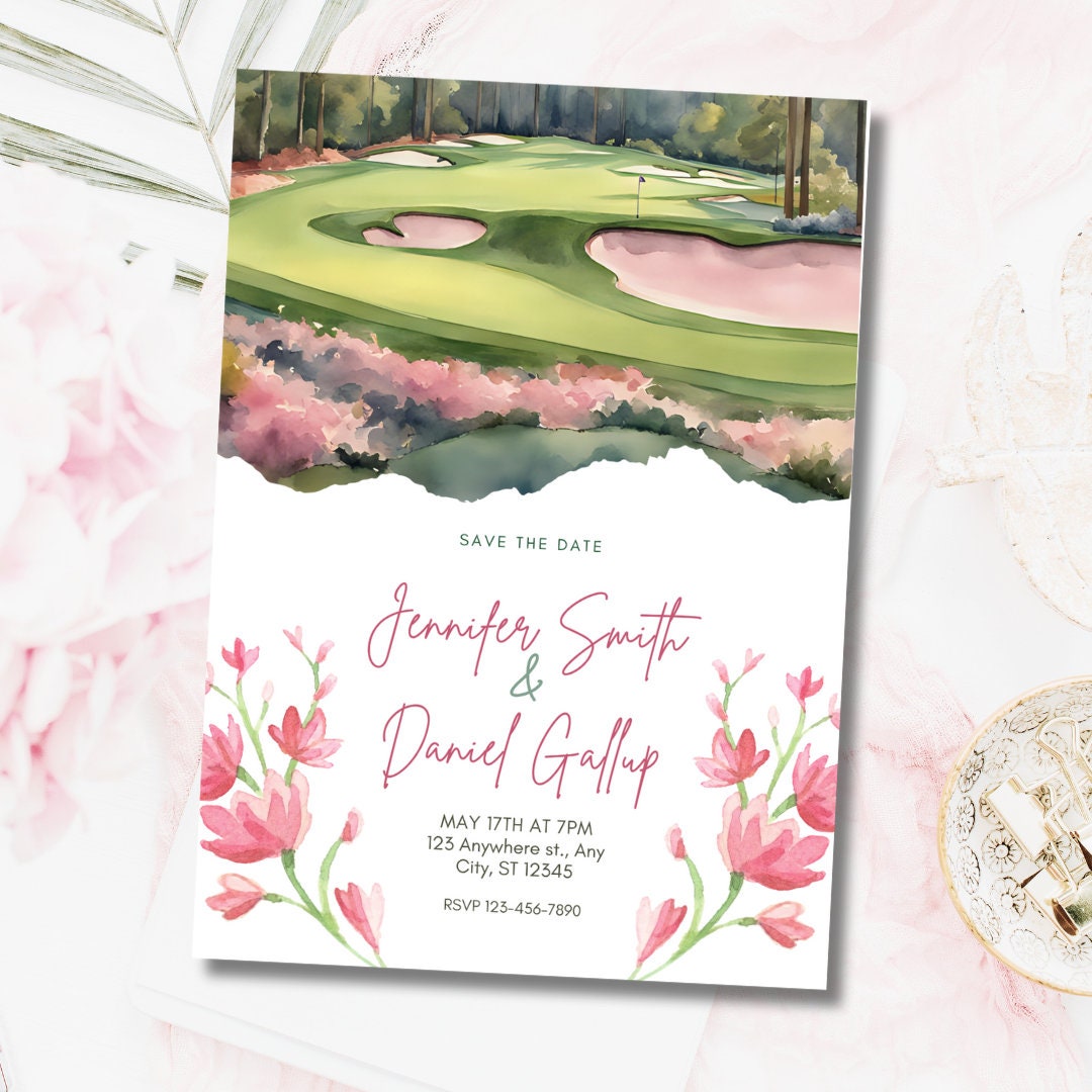 Golf Theme Wedding Save the Date, Country Club Wedding Personalized ...
