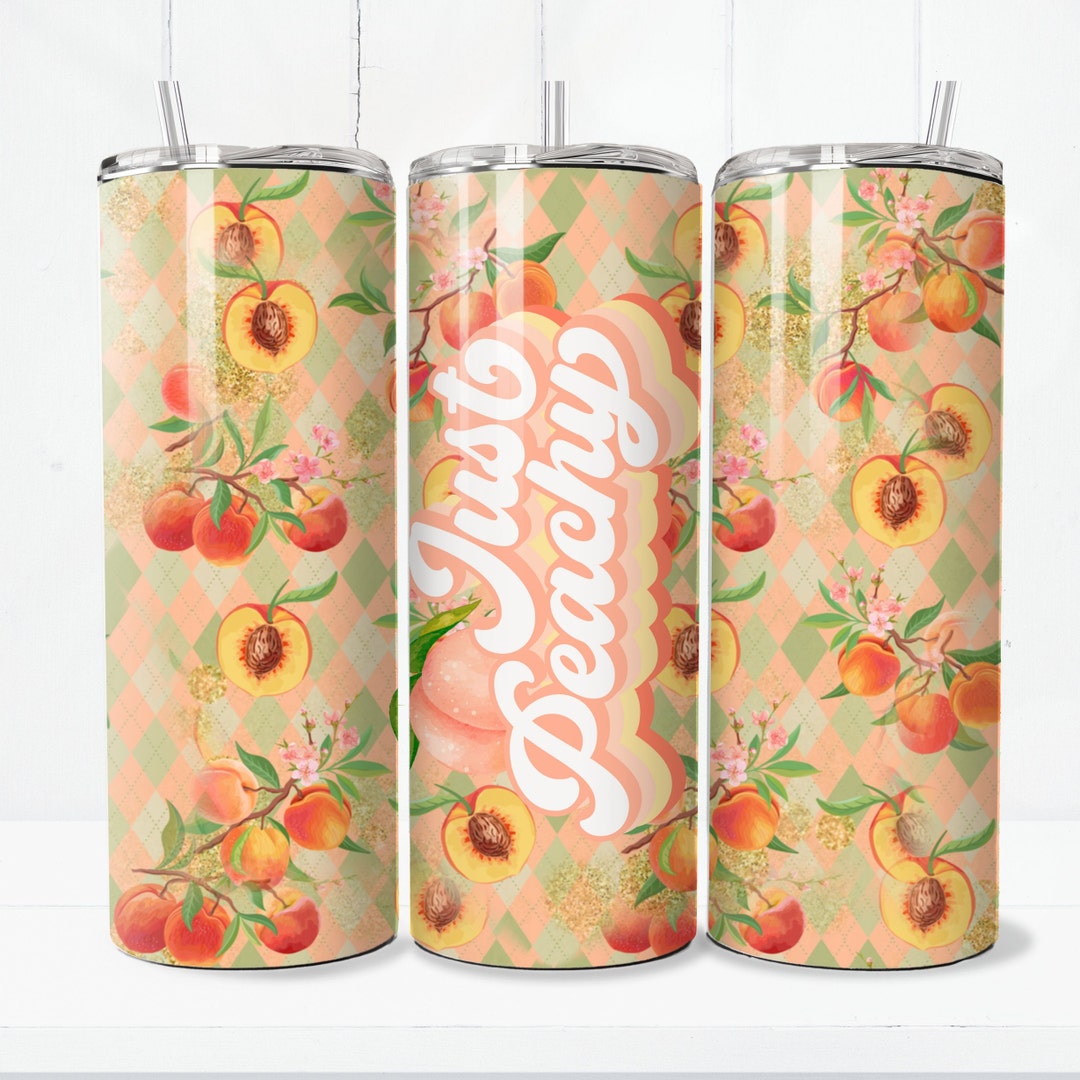 Preppy Peach 20 Oz Skinny Tumbler Sublimation Design Digital Download ...