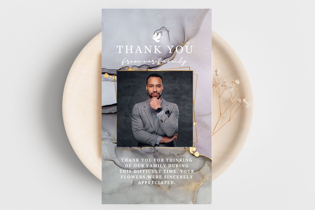Funeral Thank You Card Editable Funeral Note Thank You Digital ...
