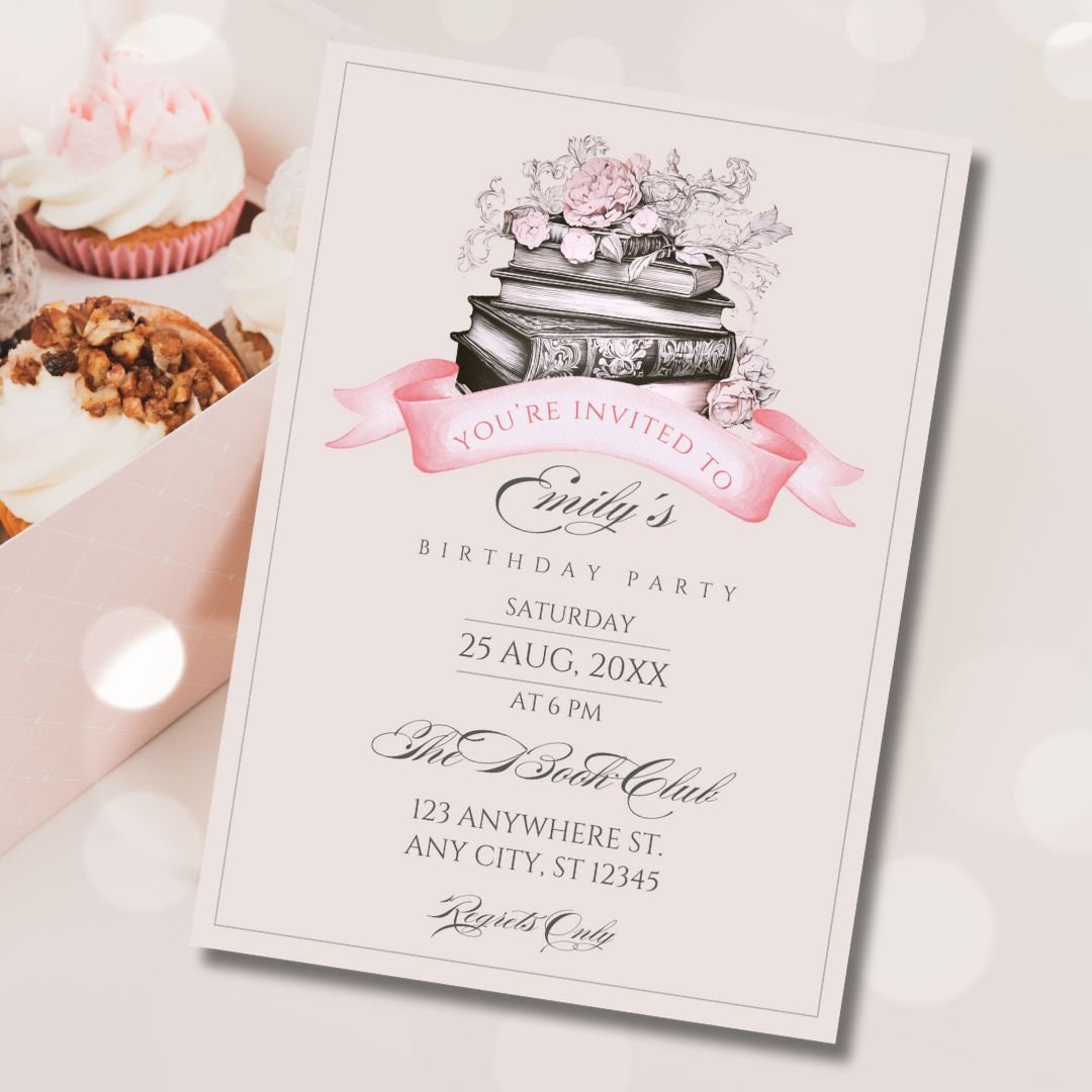 Editable Book Birthday Invitation, Storybook Invitation Shower Template ...