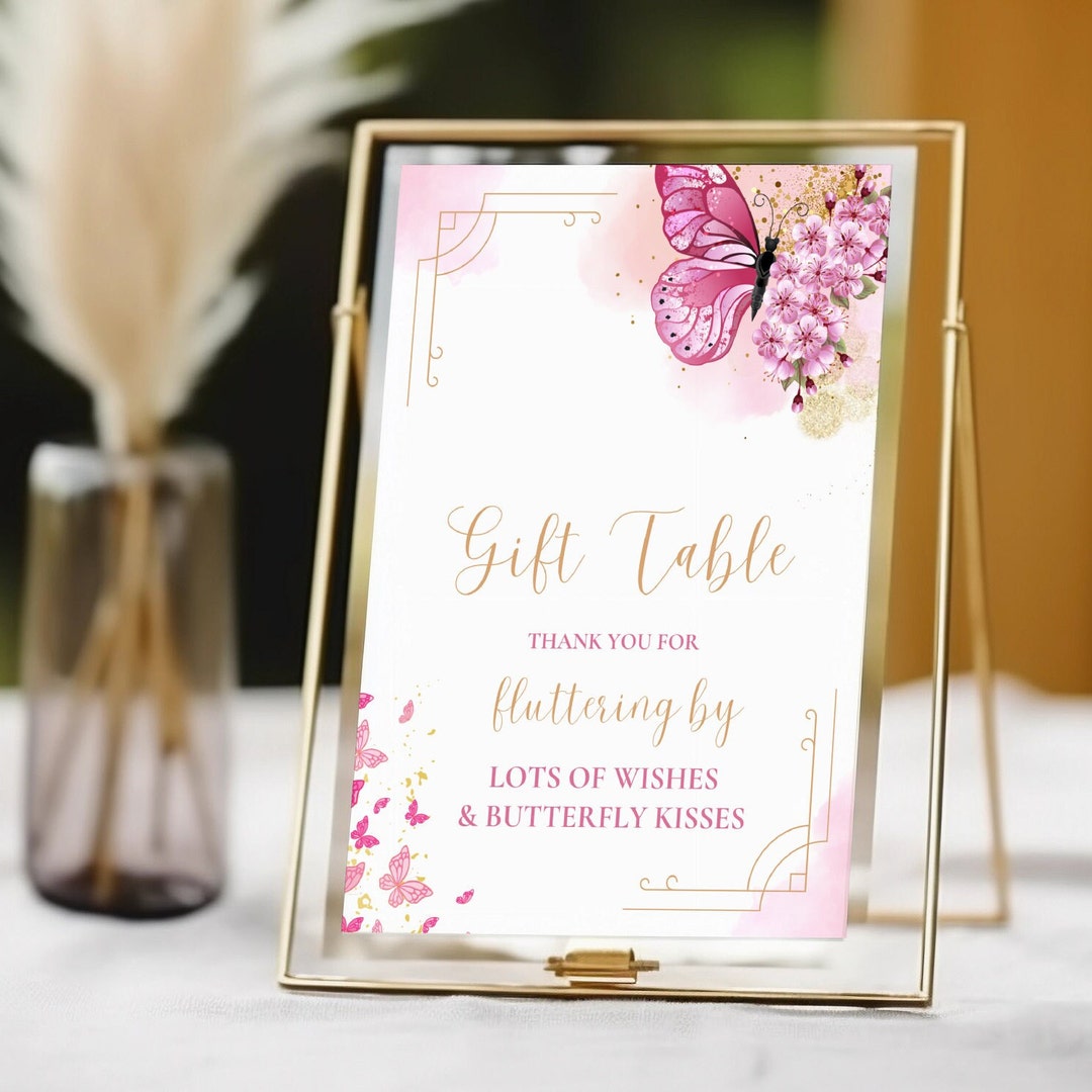 Butterflies Gift Table Sign Baby Shower Printable Decorations - Etsy