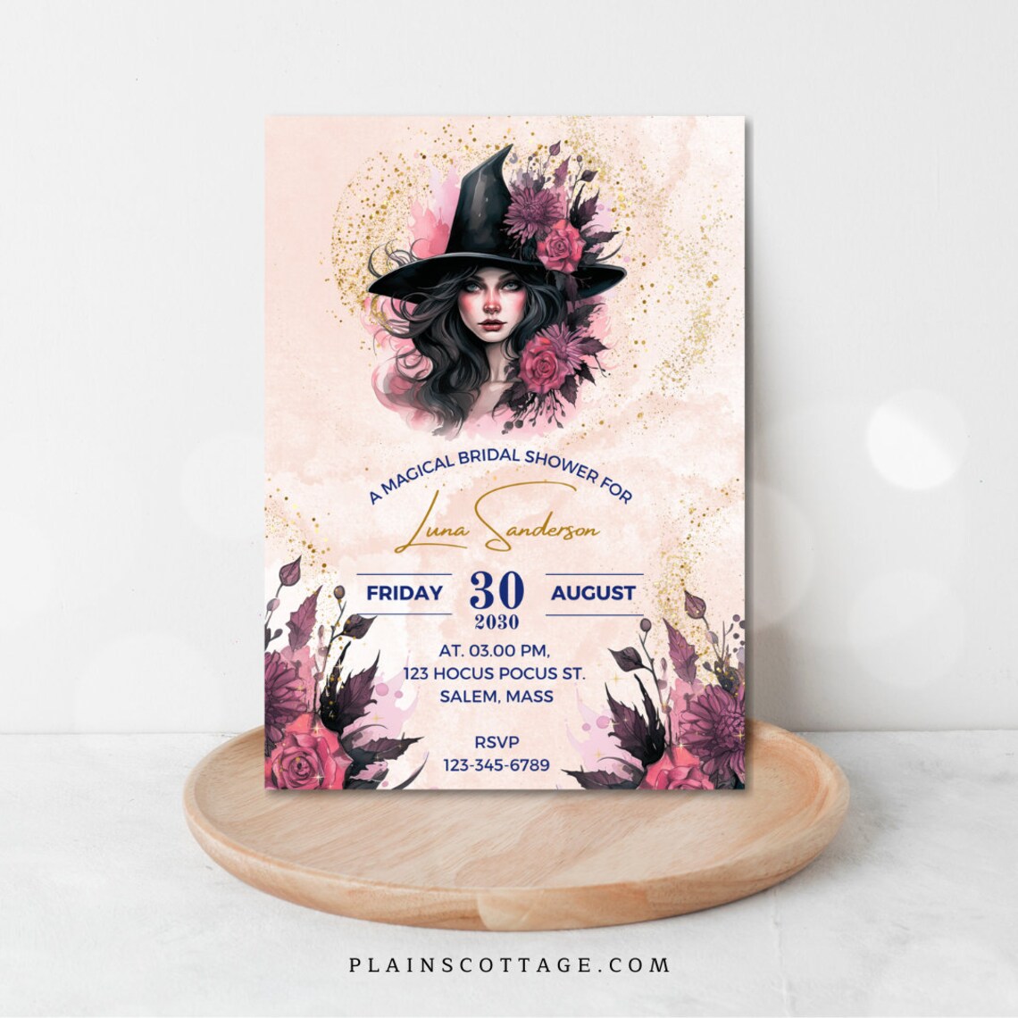Witch Bridal Shower Editable Invitation Halloween Bridal Shower ...