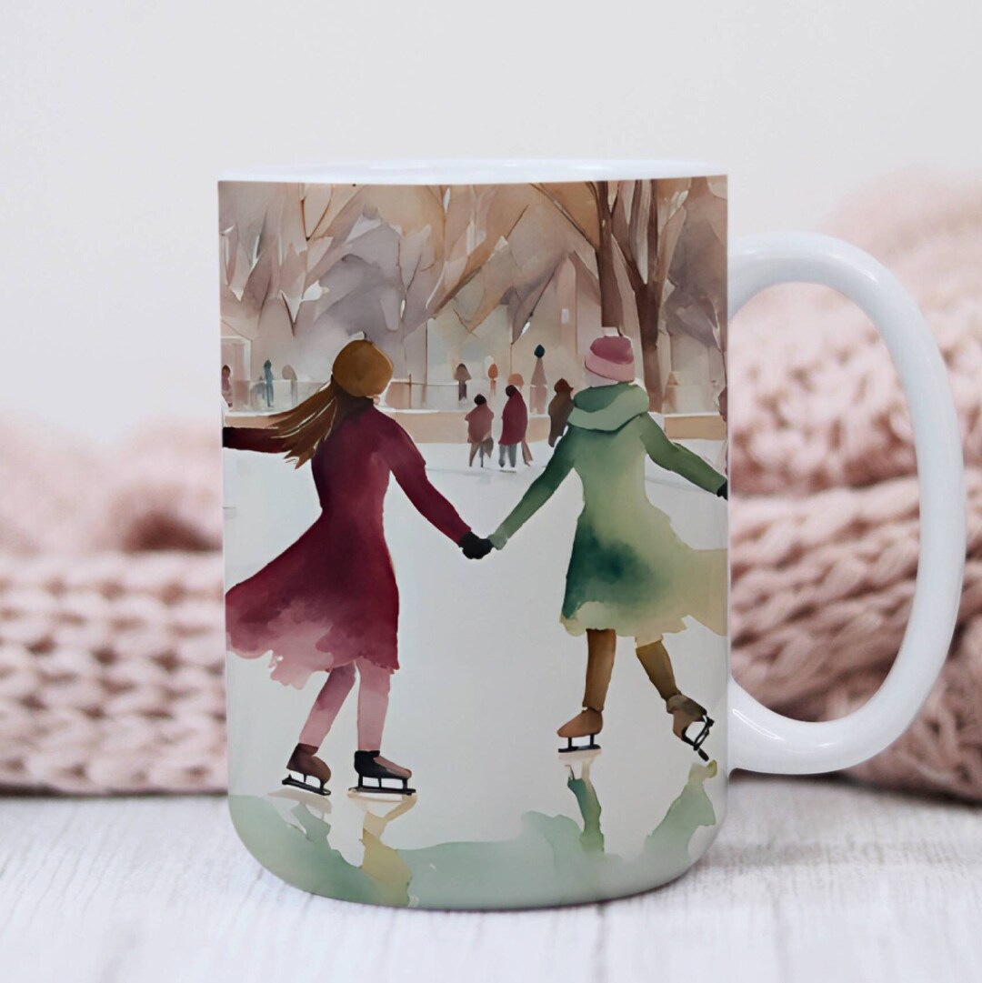 11 and 15oz Mug Design PNG Ice Skating Winter Coffee Mug - Etsy