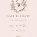 Preppy Crest Save the Date, Pink Monogram Bridal Personalized ...