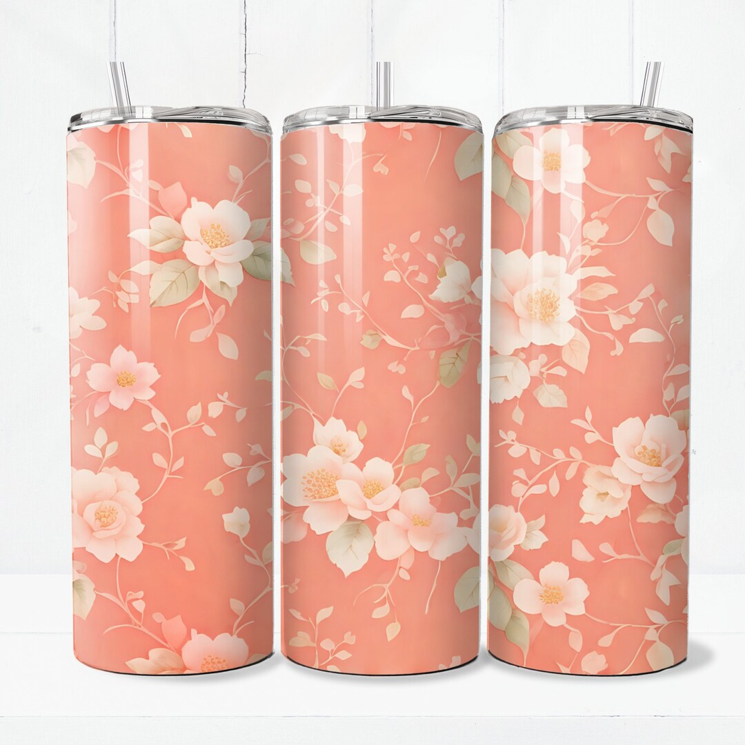 Peach 20 Oz Skinny Tumbler Sublimation Design Pantone Color of Year PNG ...