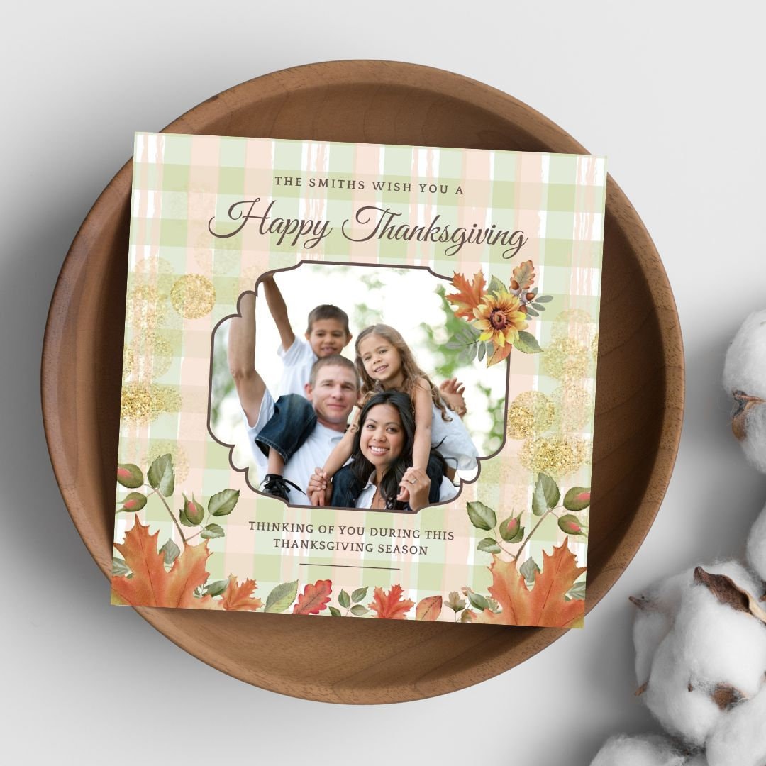 Custom Family Thanksgiving Photo Card, Thanksgiving Ecards, Family ...