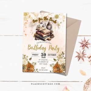 Editable Book Birthday Invitation Storybook Invitation Template Book ...