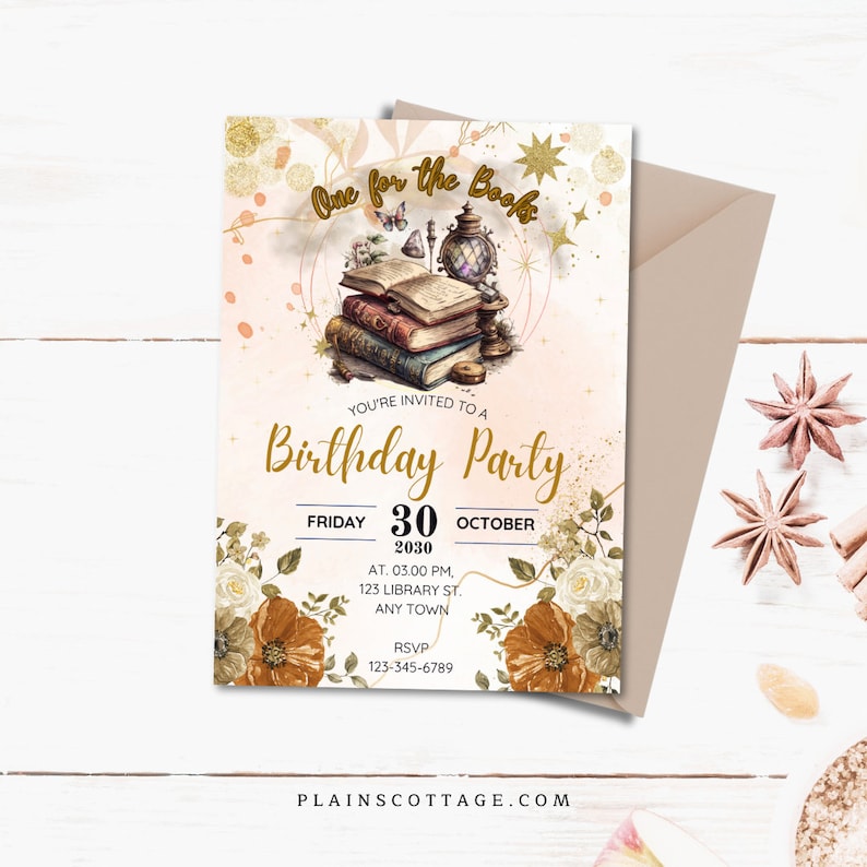 Editable Book Birthday Invitation Storybook Invitation Template Book ...