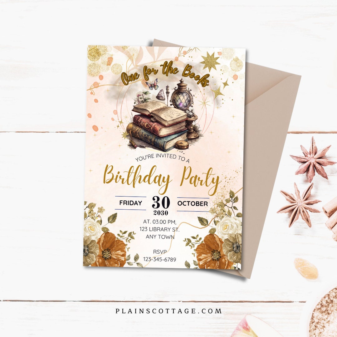 Editable Book Birthday Invitation Storybook Invitation - Etsy