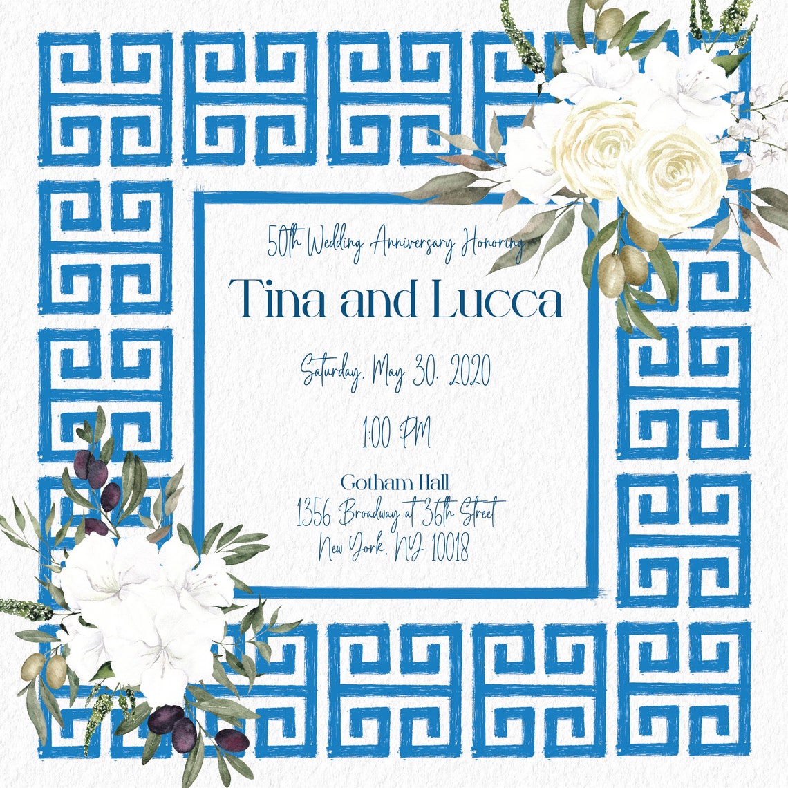 PRINTABLE Invitation-greek Invitation. Greek Bridal Shower Invitation ...