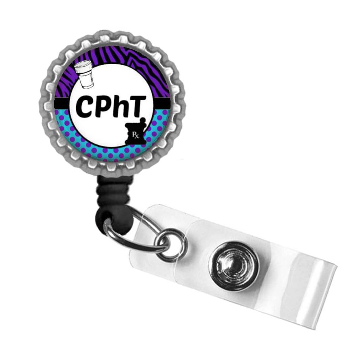CPhT Badge Reel RPh CPhT Pharmacist id id tag retractable | Etsy