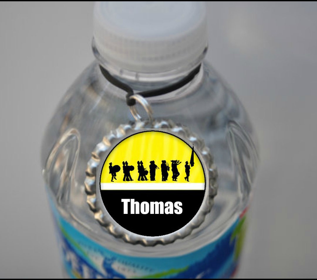 1 Personalized Yellow Marching Band Water Bottle Tag, Band Water Bottle ...