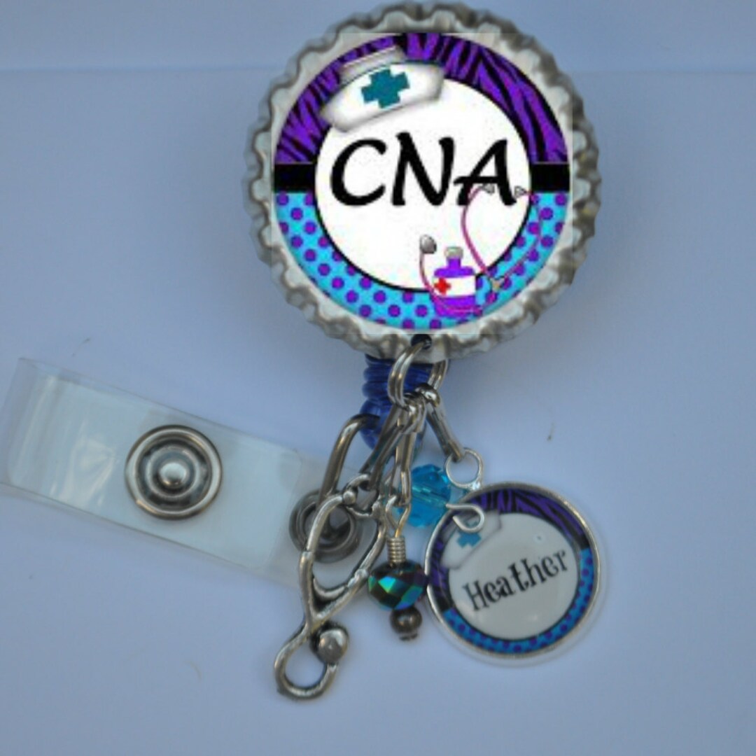 Personalized CNA Badge Reel: Nursing Charm, Retractable ID Holder - Etsy