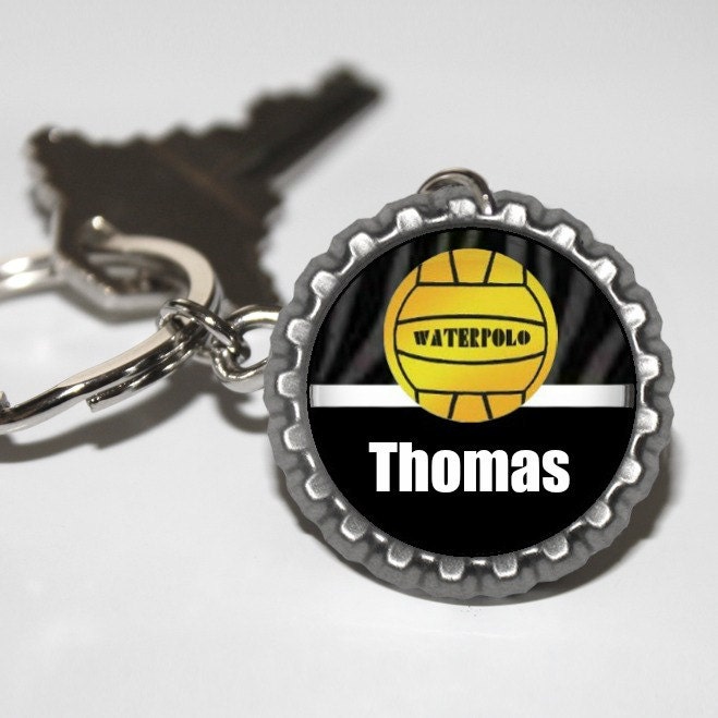 1 Personalized Purple Water Polo Bottlecap Keychain You CHOOSE - Etsy