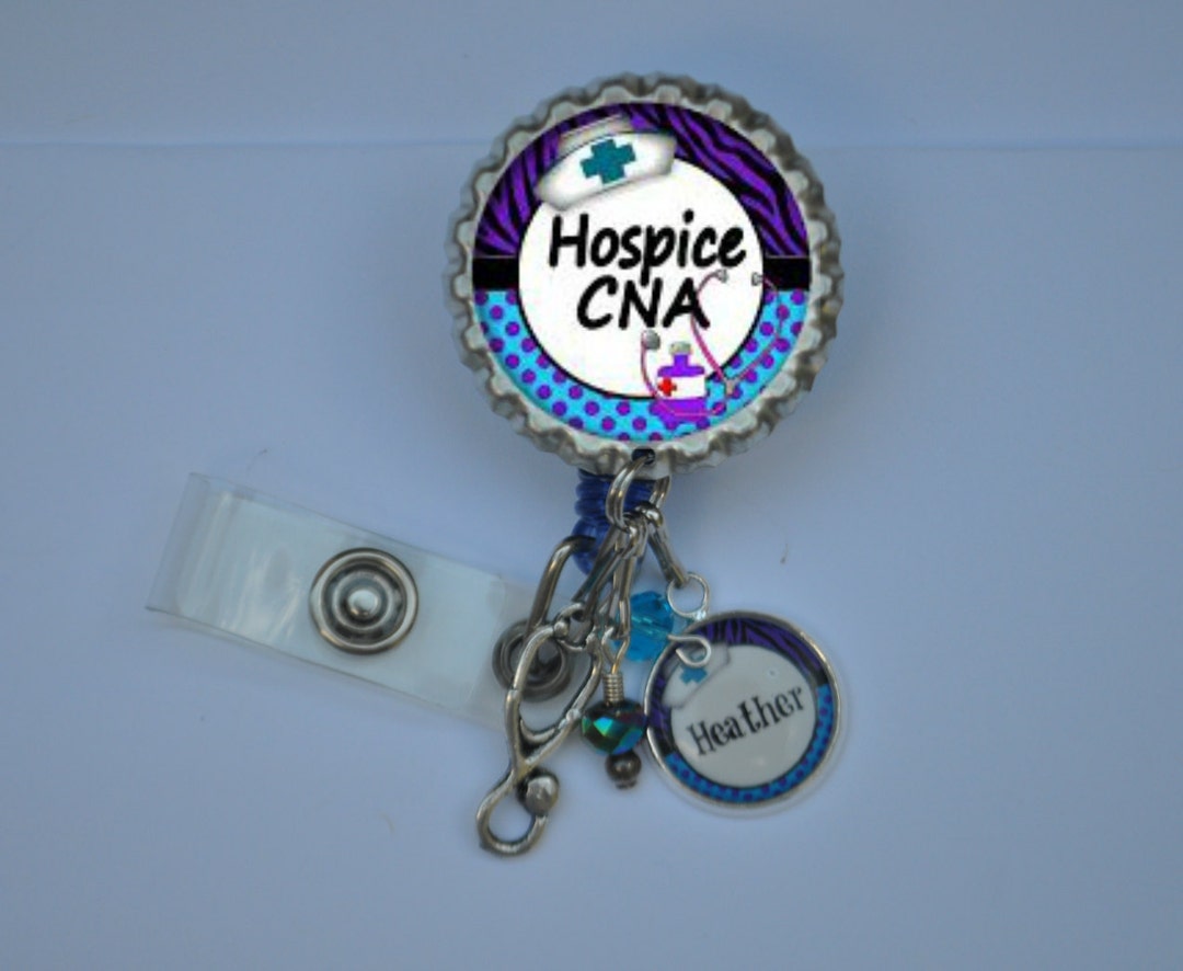 Personalized CNA Badge Reel: Hospice Nurse Gift, Retractable ID Holder ...