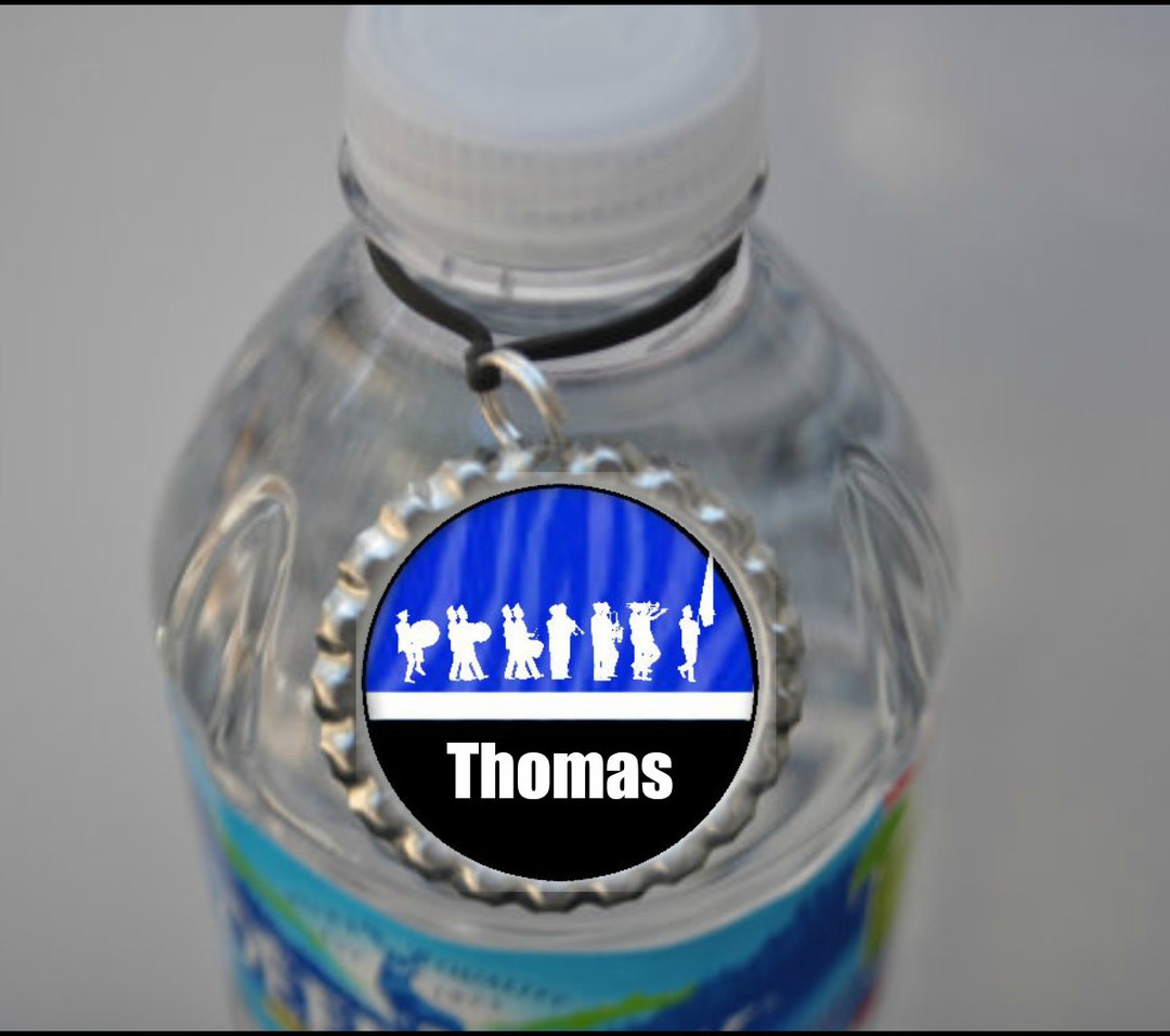Personalized Marching Band Water Bottle Tag: Royal Blue, Glitter Option ...