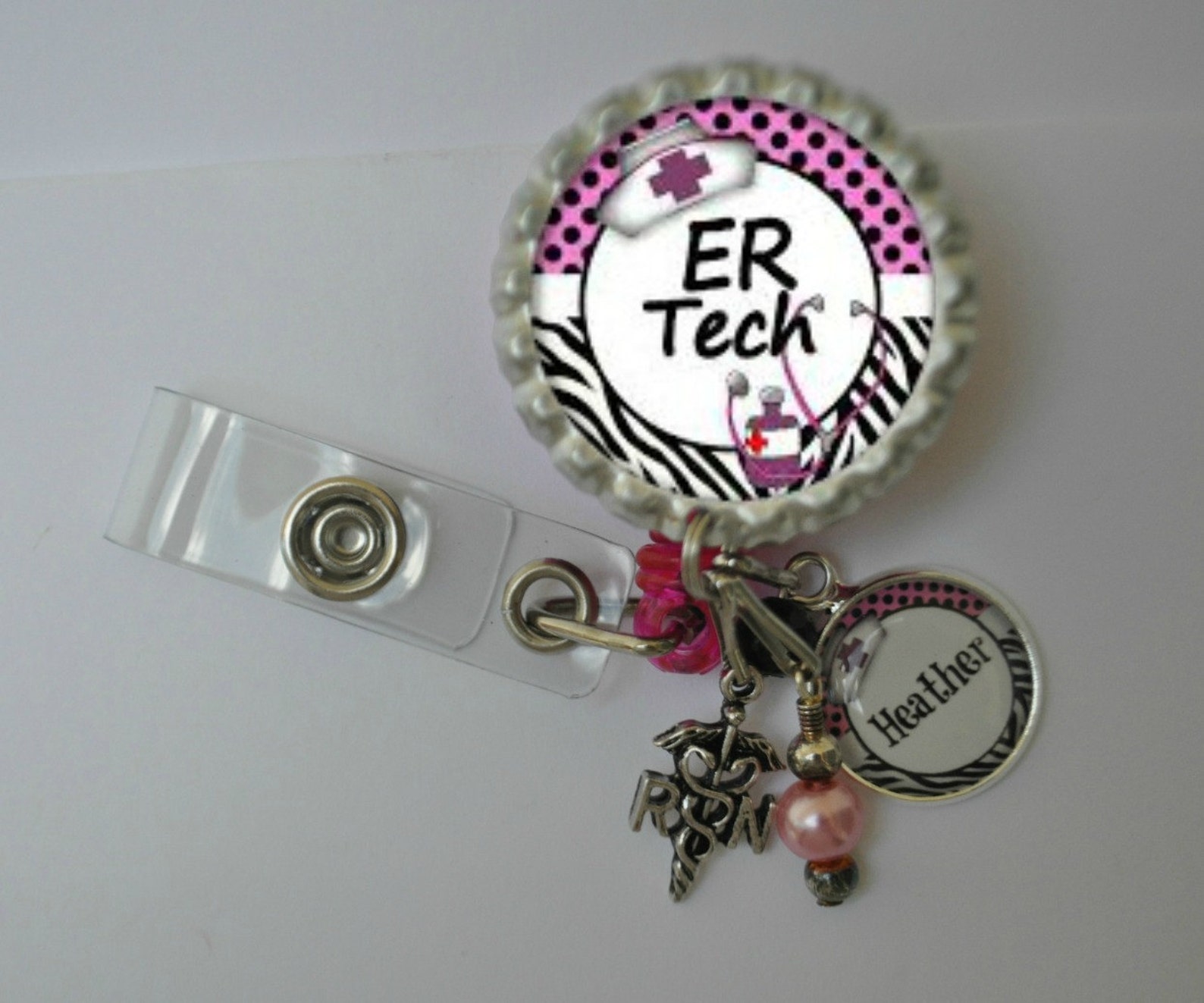 Personalized ER Tech Badge Reel You Choose Charm Nurse Id - Etsy
