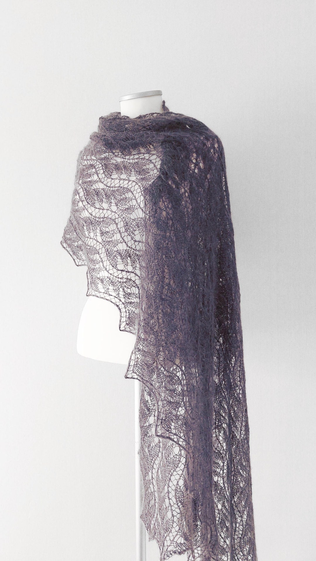 Gray Mohair Lace Shawl, Fluffy Shawl, Soft and Warm Mohair Wrap ...