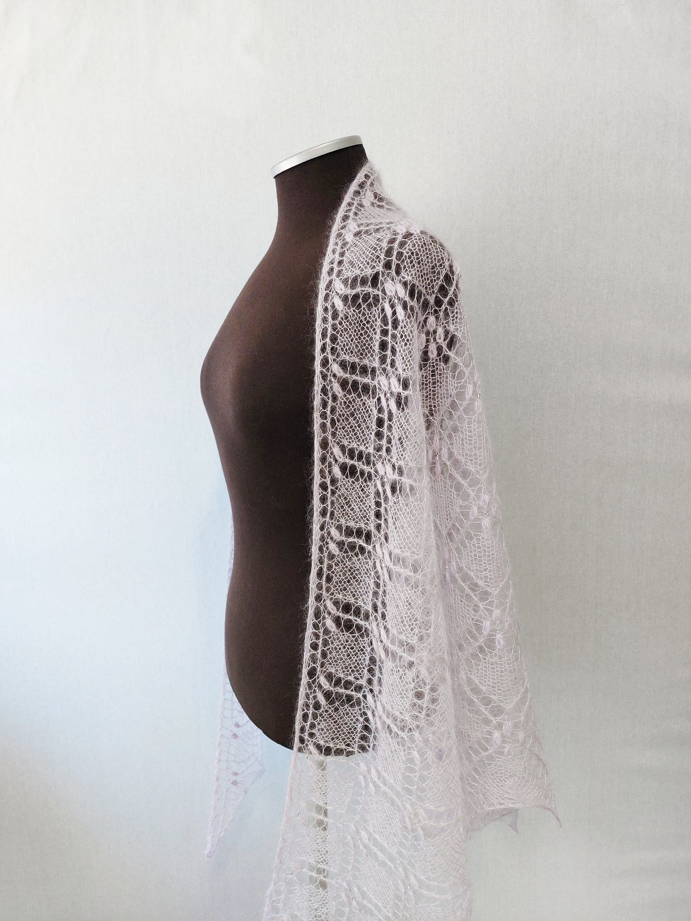 Wedding Lace Shawl Beaded Bridal Stole Light Lavender - Etsy