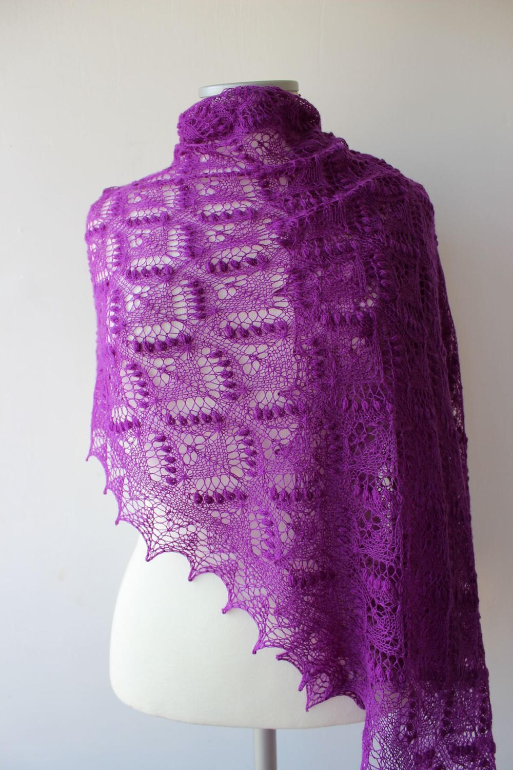 Haapsalu lace shawl rectangular Estonian lace purple wedding | Etsy