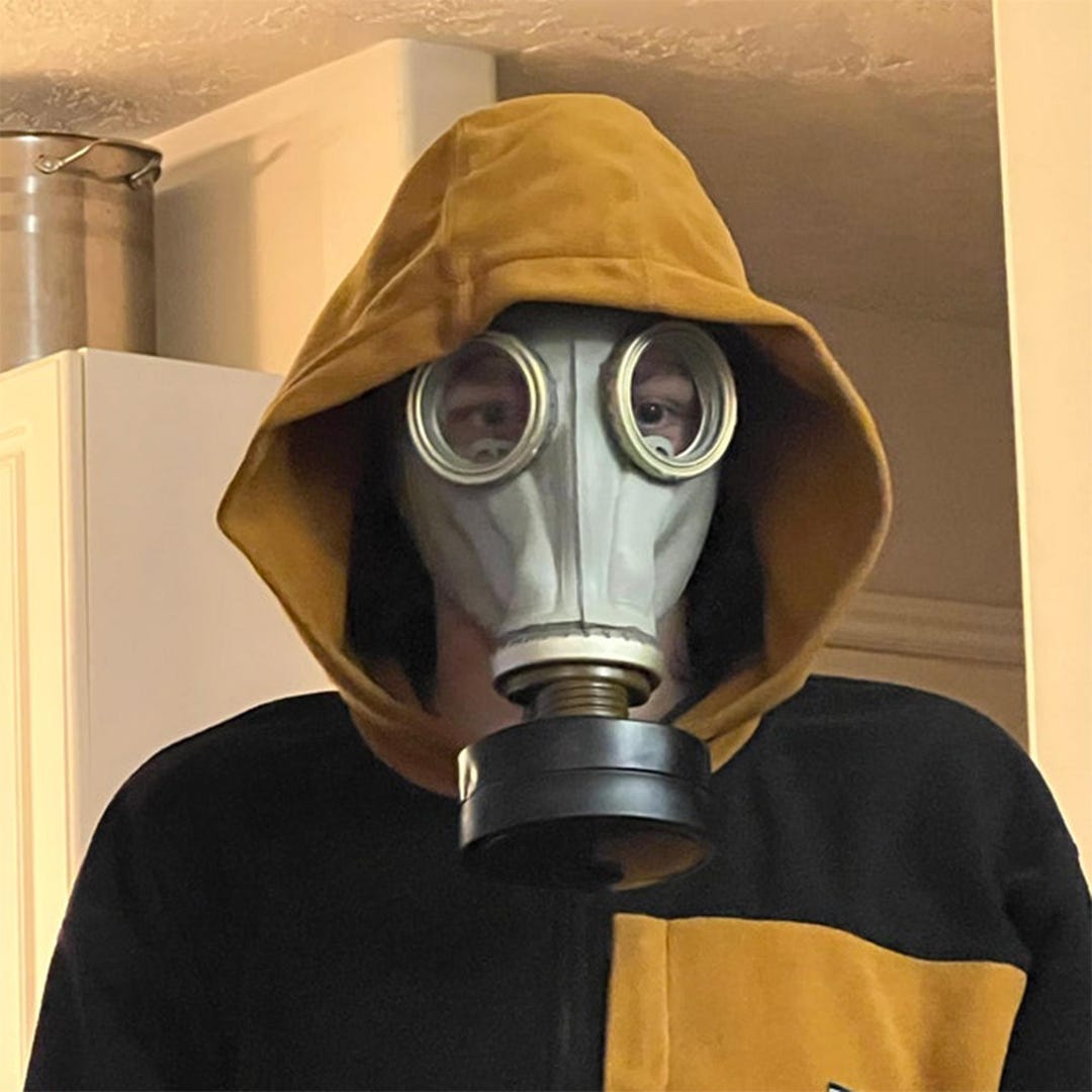 Cold War Soviet Russian Military Gas Mask GP-5 Black Hose Genuine ...