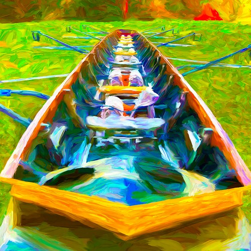 Crew Team Print Sunset Rowing Smooth Print on Canvas Made - Etsy