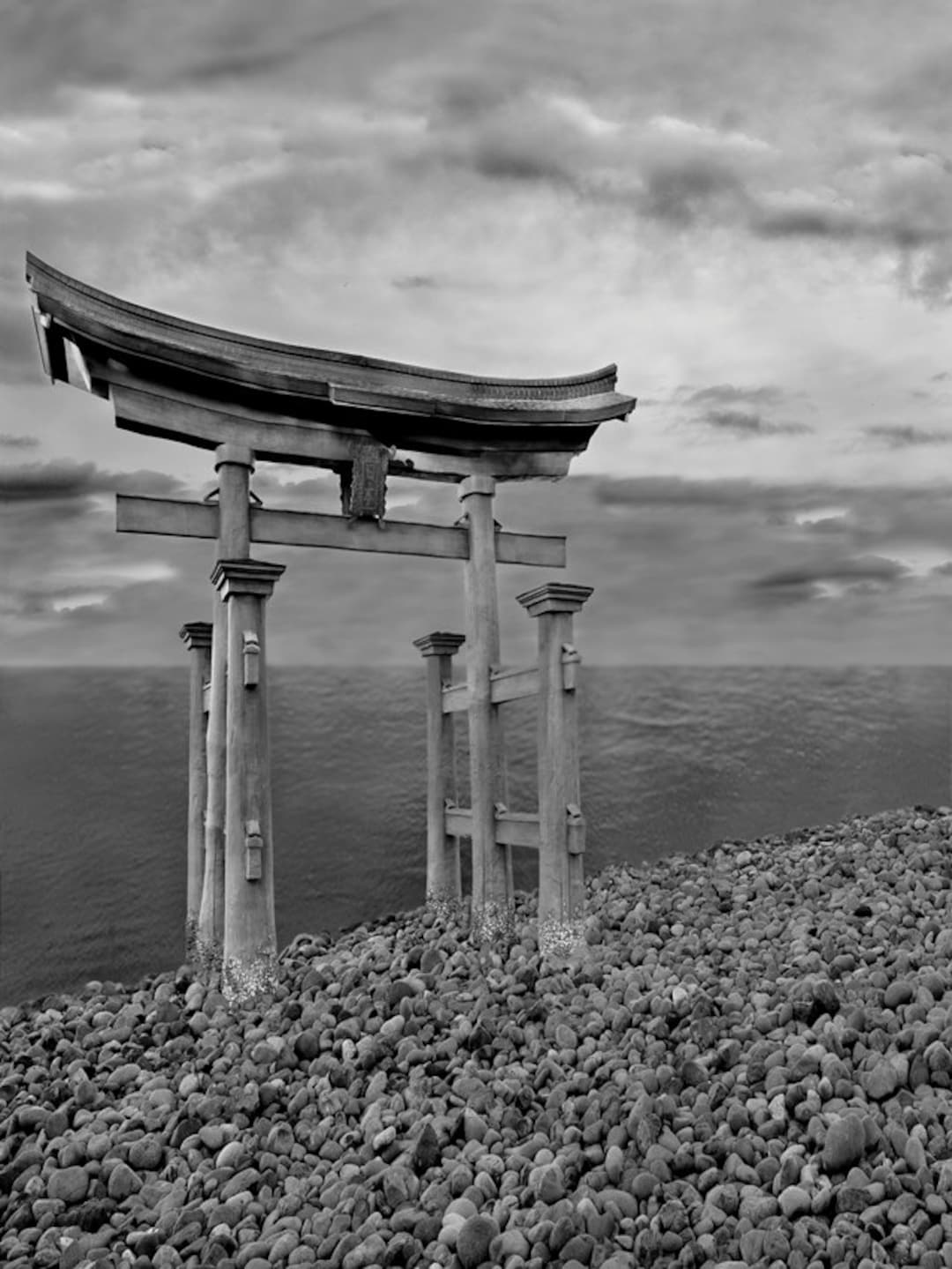 Japanese Pergula Torii Gate Photograph Fine Art Black and White Wall ...