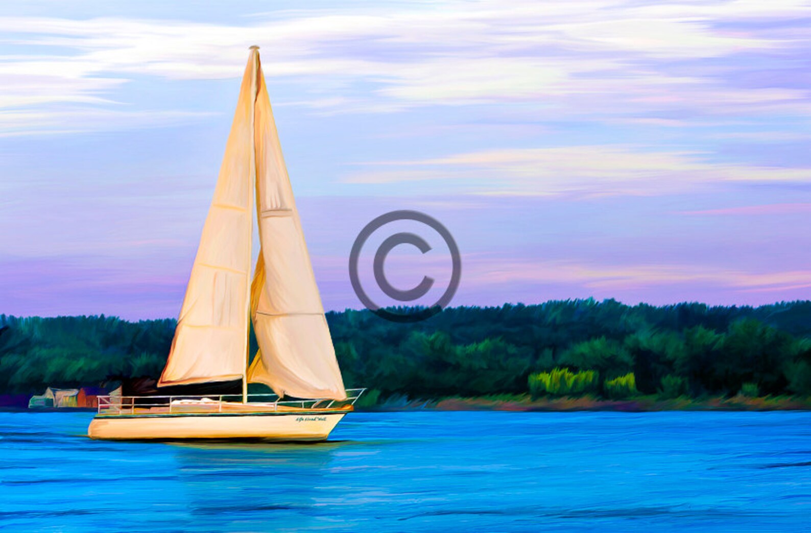 Sailboat Art Print on Canvas Contemporary Art Digital Painting - Etsy