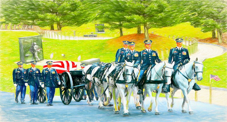 Military Funeral With Caisson Through Veterans Memorial - Etsy