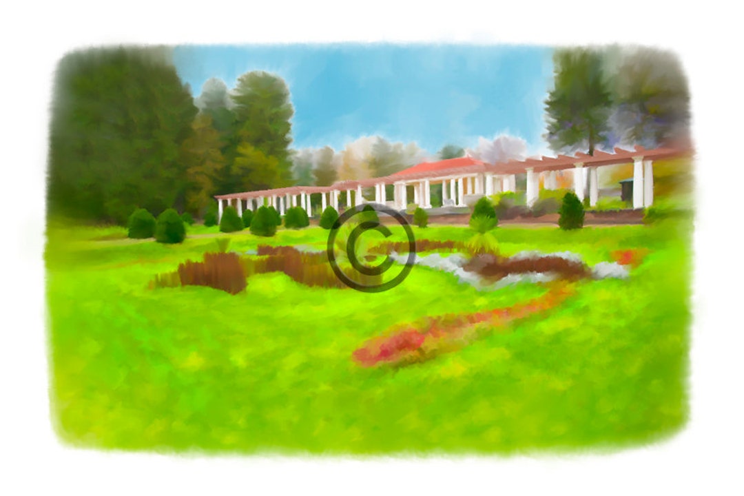 Italian Garden Trellis Arbor Watercolor Giclee Print on Textured Paper ...