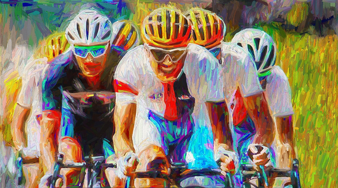 Cycling Bike Race Fine Art Canvas Print Bike Racing Art - Etsy