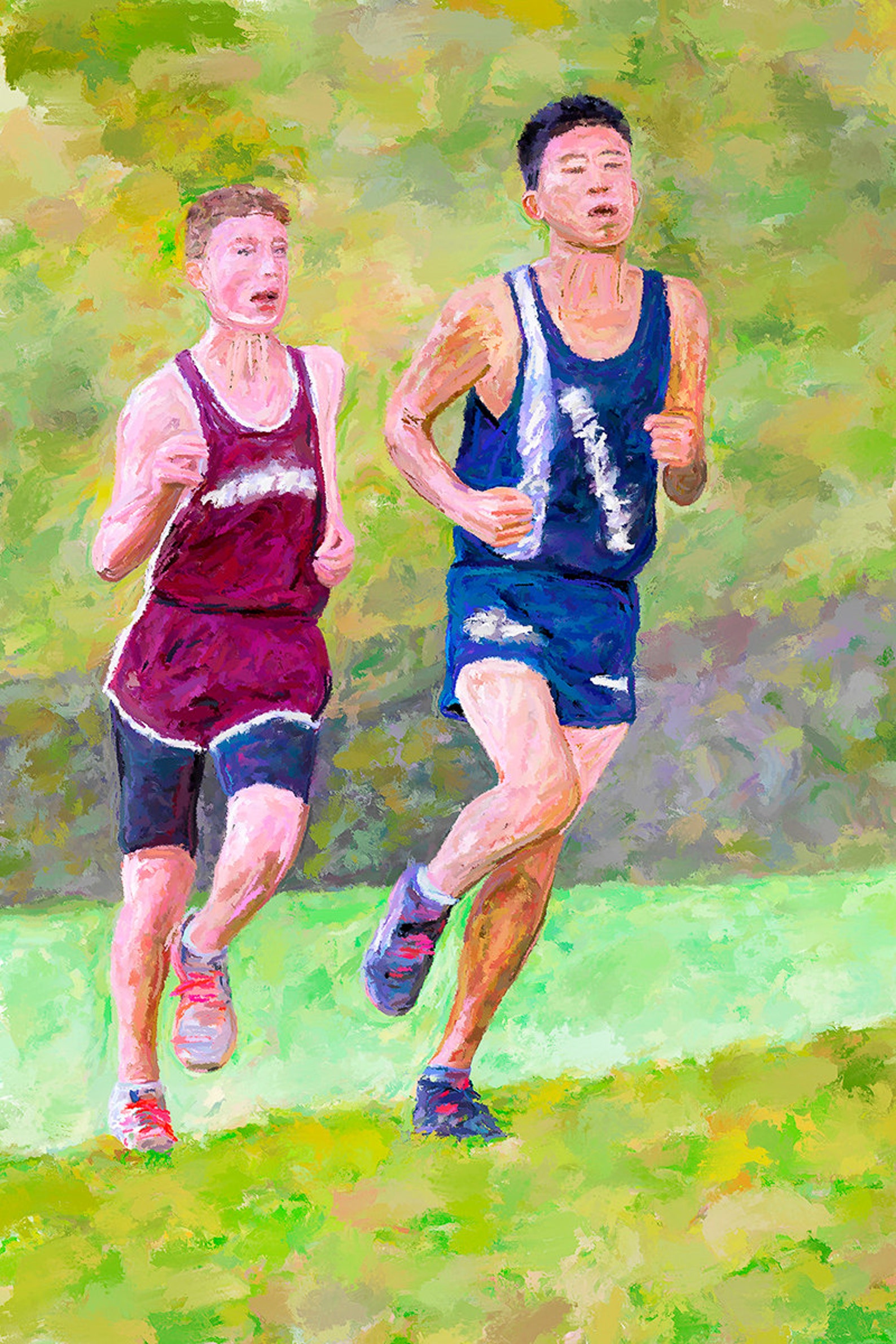 Cross Country Runners Canvas Fine Art Print - Etsy