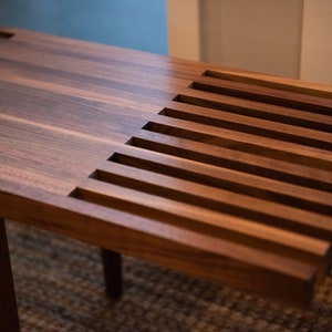 36-60 Walnut Split Slat Coffee Table – Mid Century Modern – Solid Wood ...