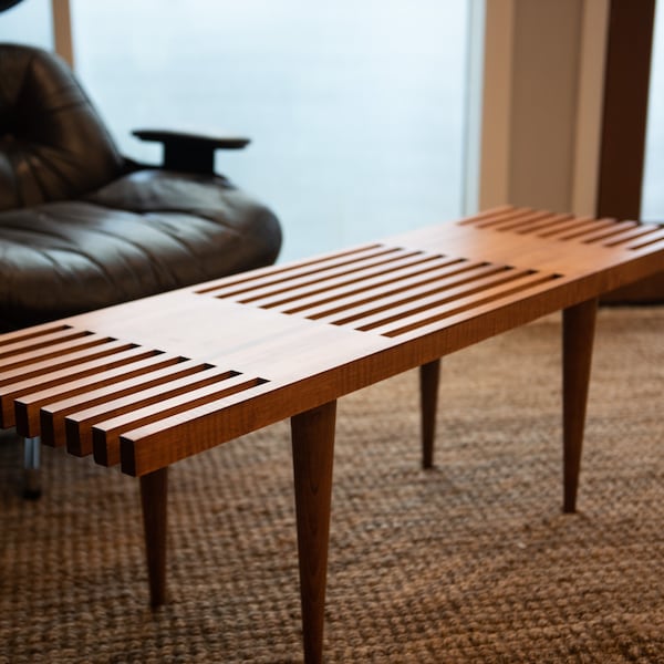 Teak Slat Bench - Etsy