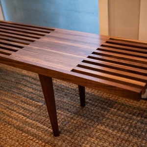 36-60 Walnut Split Slat Coffee Table – Mid Century Modern – Solid Wood ...