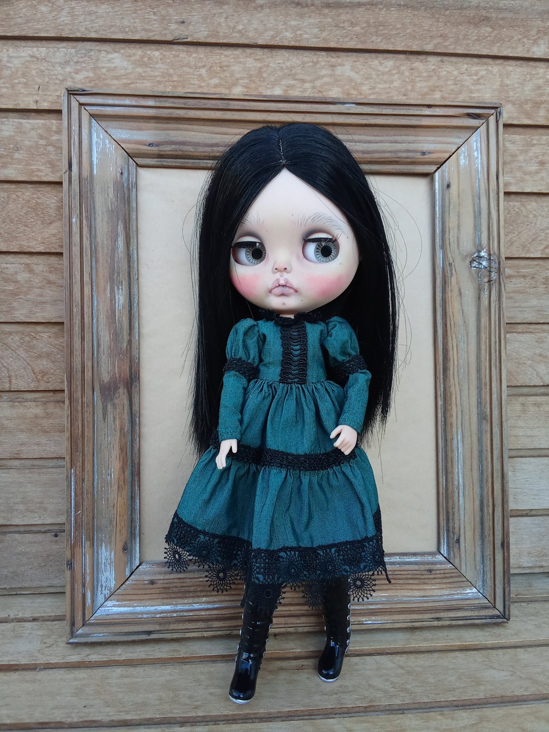 Gothic Dress for Blythe Doll ,handmade,clothes for Blythe,outfit for ...