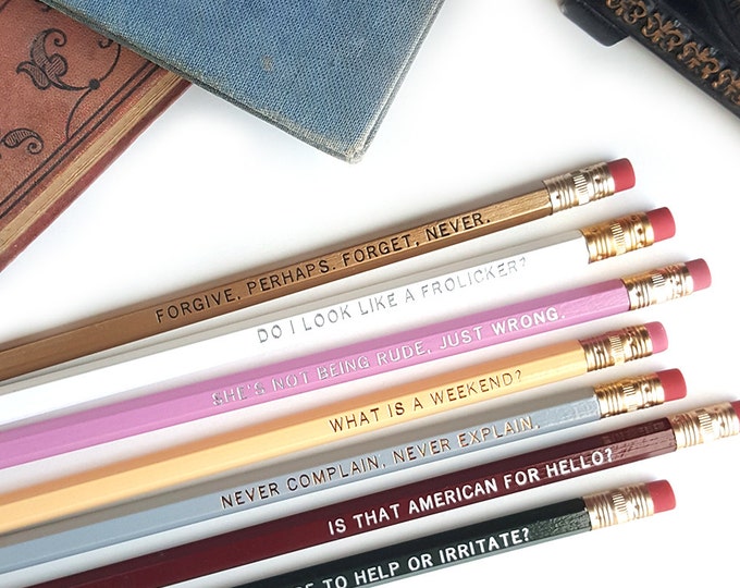 Downton Abbey Pencil Set — 7 Engraved Pencils, What is a Weekend? Do I ...