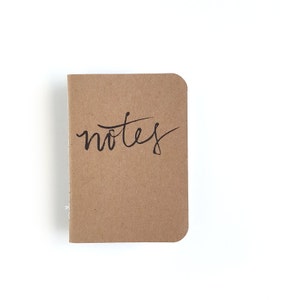 Notes — Pocket-sized Hand Lettered Notepad, Notebook, Journal in Kraft ...