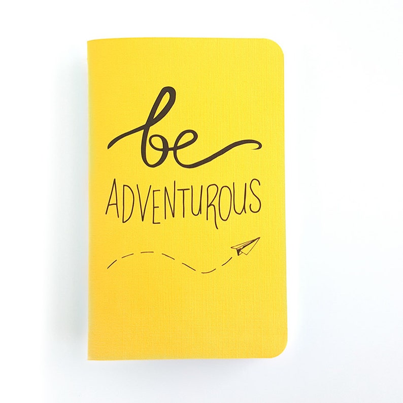 Be Adventurous — hand Lettered Golden Yellow Journal or Planner — 80 ...
